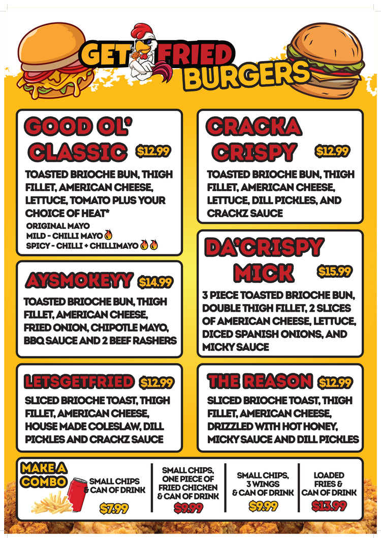 Menu – Get Fried Australia